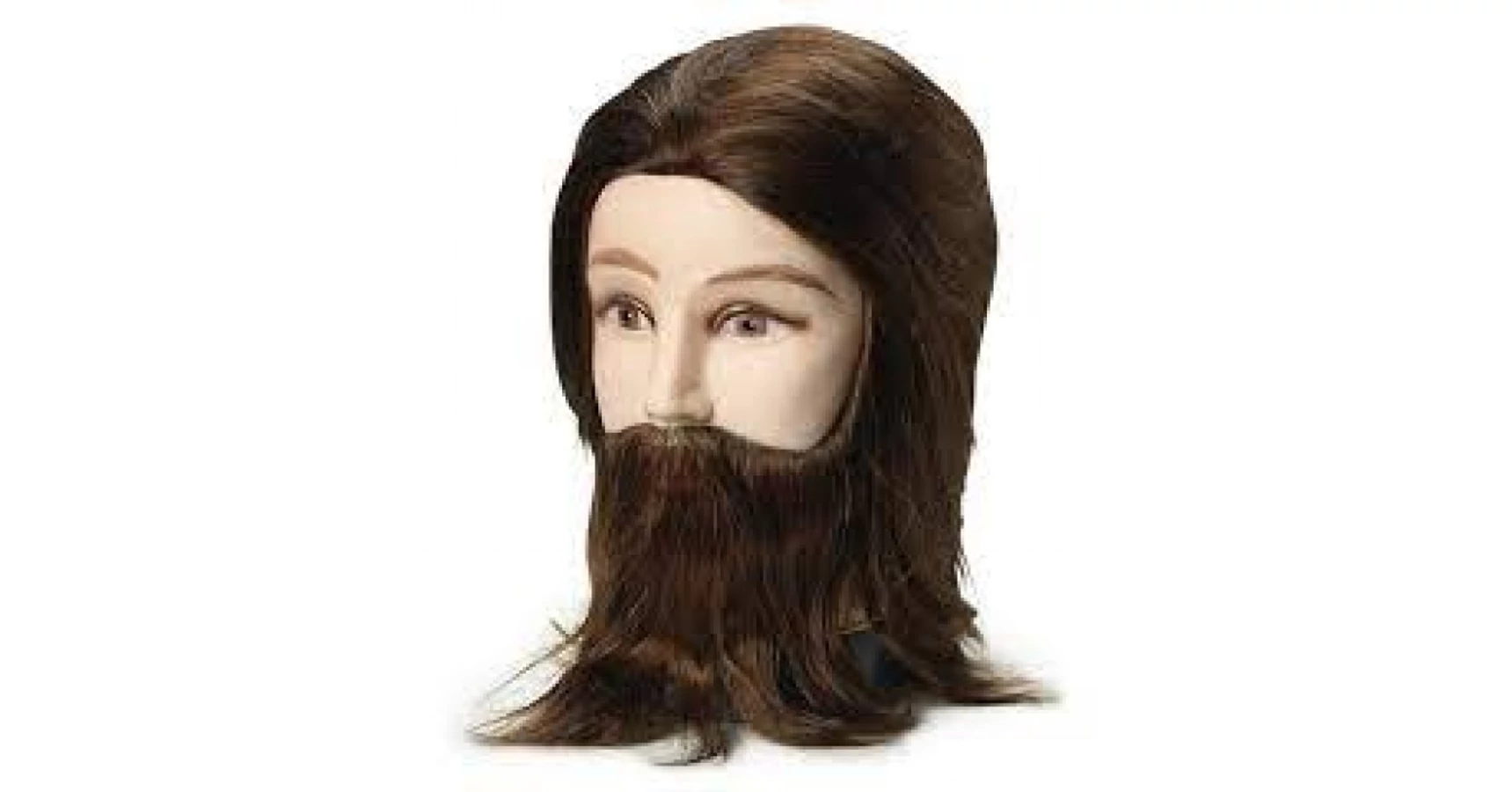 Brave Head szakállas férfi babafej humán hajjal, 20 cm - Brave Head