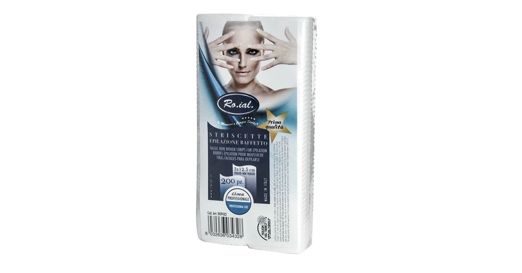 Roial gyantalehúzó csík arcra 3x12,5 cm, fehér, 200 db - Roial